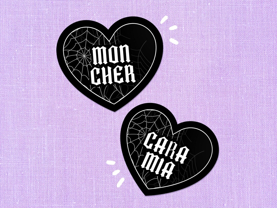 2 Addams Family Waterproof Vinyl Sticker, Mon Cher Sticker, Cara Mia ...