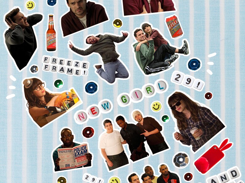C5 New Girl Sticker Sheet: Matte Vinyl Stickers for Journaling - Etsy