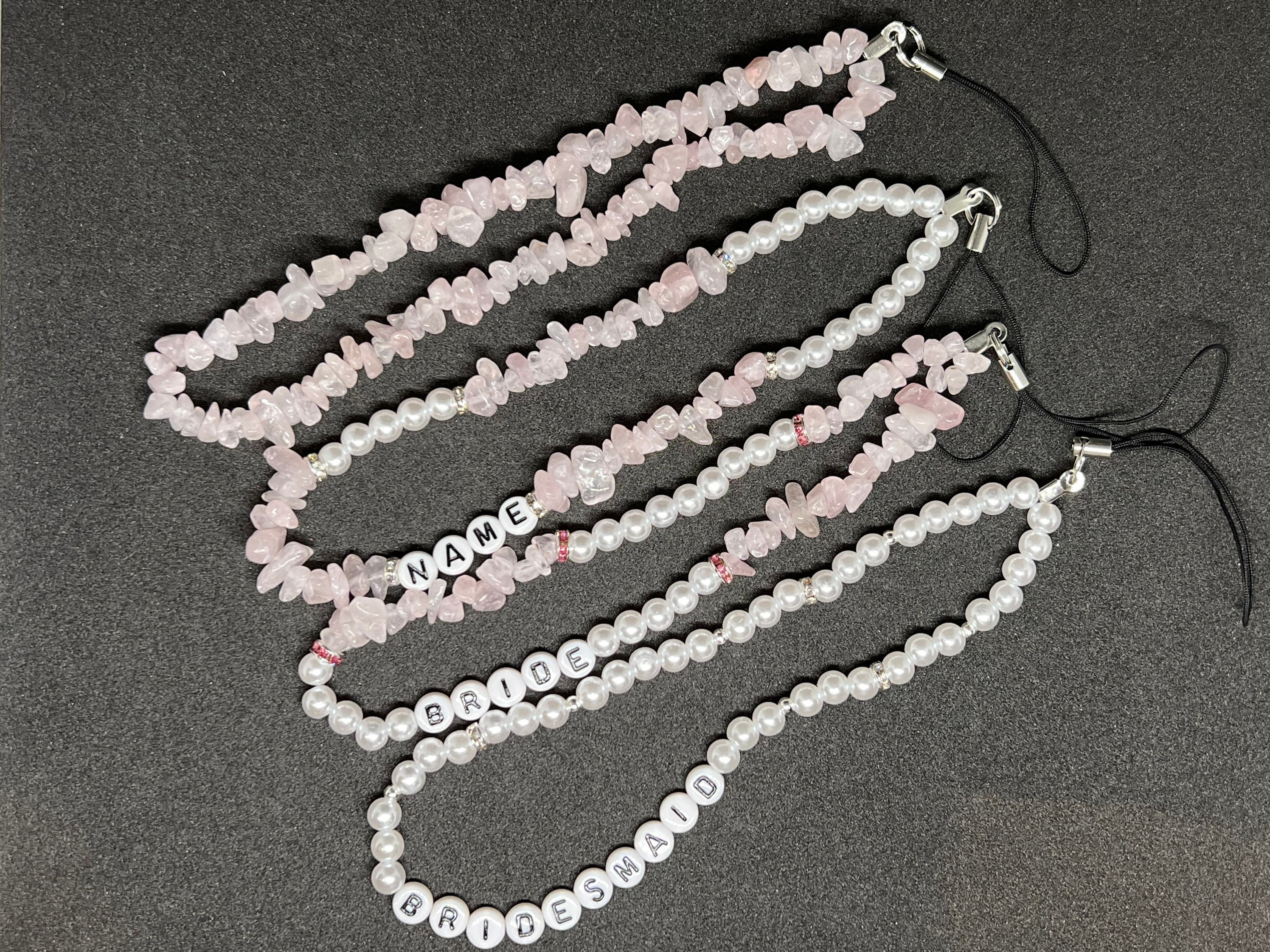 Rose Quartz Beaded Phone Charm Custom Natural Gemstone Phone - Etsy UK