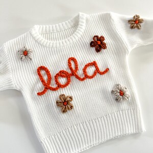 Custom Name Sweater, Personalised, Hand-embroidered Jumper, Baby Shower ...