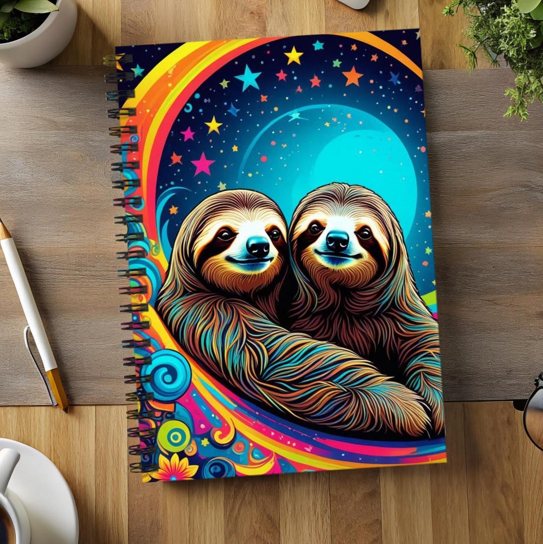 Cosmic Sloth Spiral Notebook 3rd in Animal Celestial Dreams Series ...