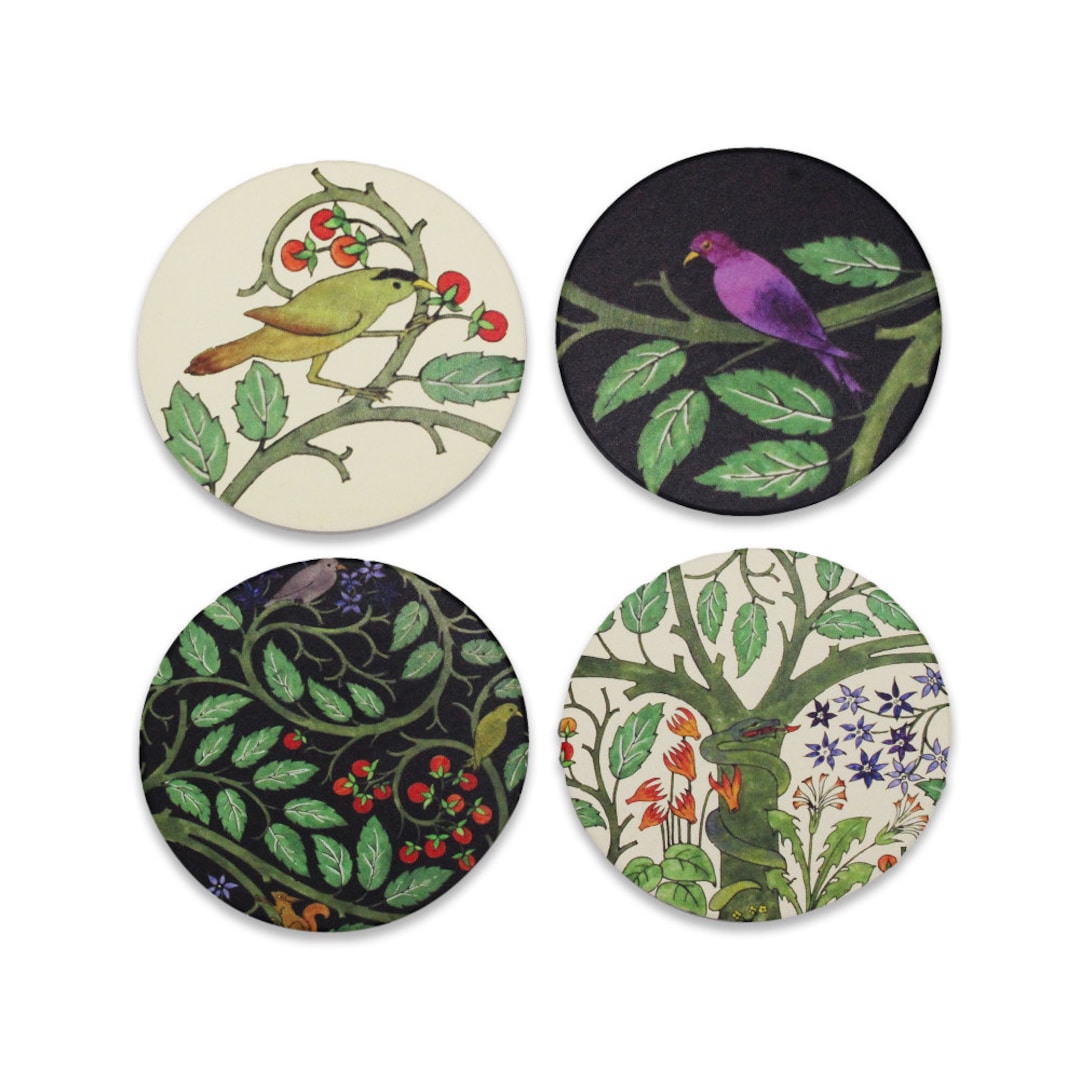 Eden Tree Set of 4 Coasters Voysey Collection - Etsy UK