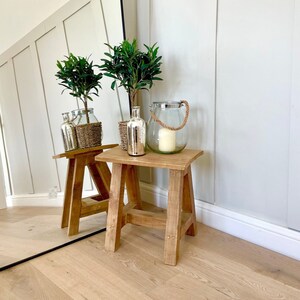 Rustic Stool Side Table Low Side Table Living Room Table Bedside Table ...