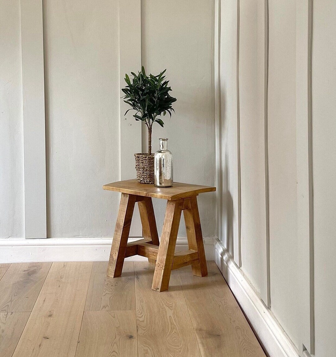 Rustic Stool Side Table Low Side Table Living Room Table Bedside Table ...