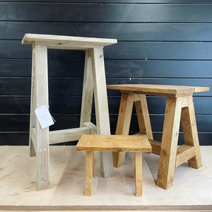 Rustic Side Table Milking Stool tall Side Table Occasional Table ...