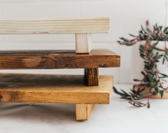 Rustic Low Countertop Stand, Bathroom Shelf, Display Pedestal, Kitchen ...