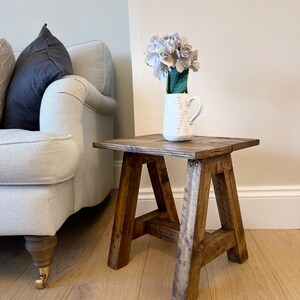 Rustic Stool Side Table Low Side Table Living Room Table Bedside Table ...