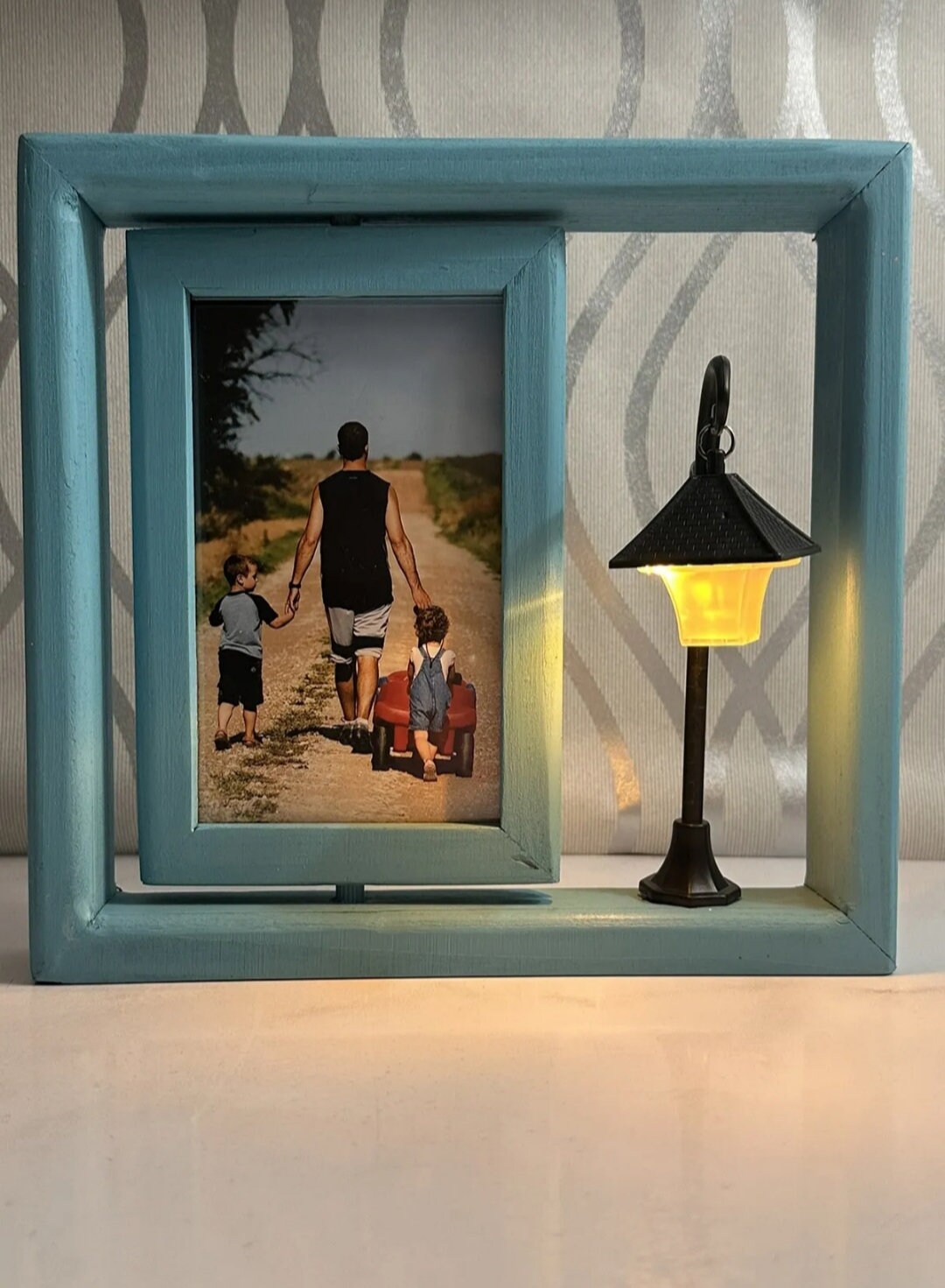Handmade Wooden Rotating Photo Frame 100% Natural Pine LED - Etsy