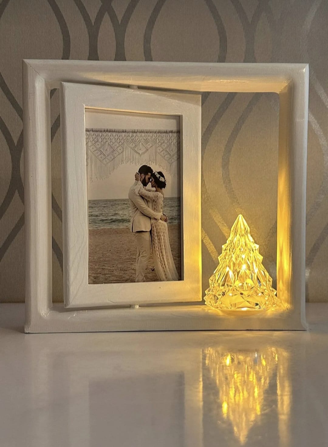 Handmade Wooden Rotating Photo Frame 100% Natural Pine LED - Etsy