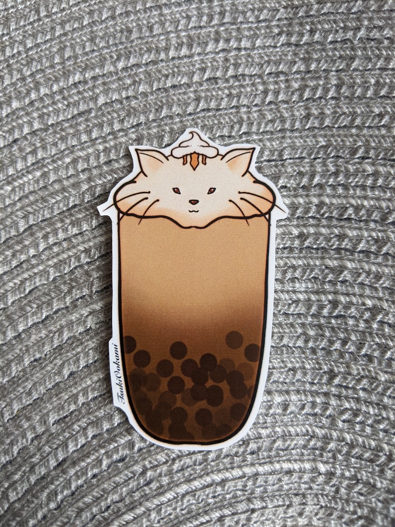 Cute Animal Boba Tea Sticker Shiba Inu Dog Cat Unicorn - Etsy