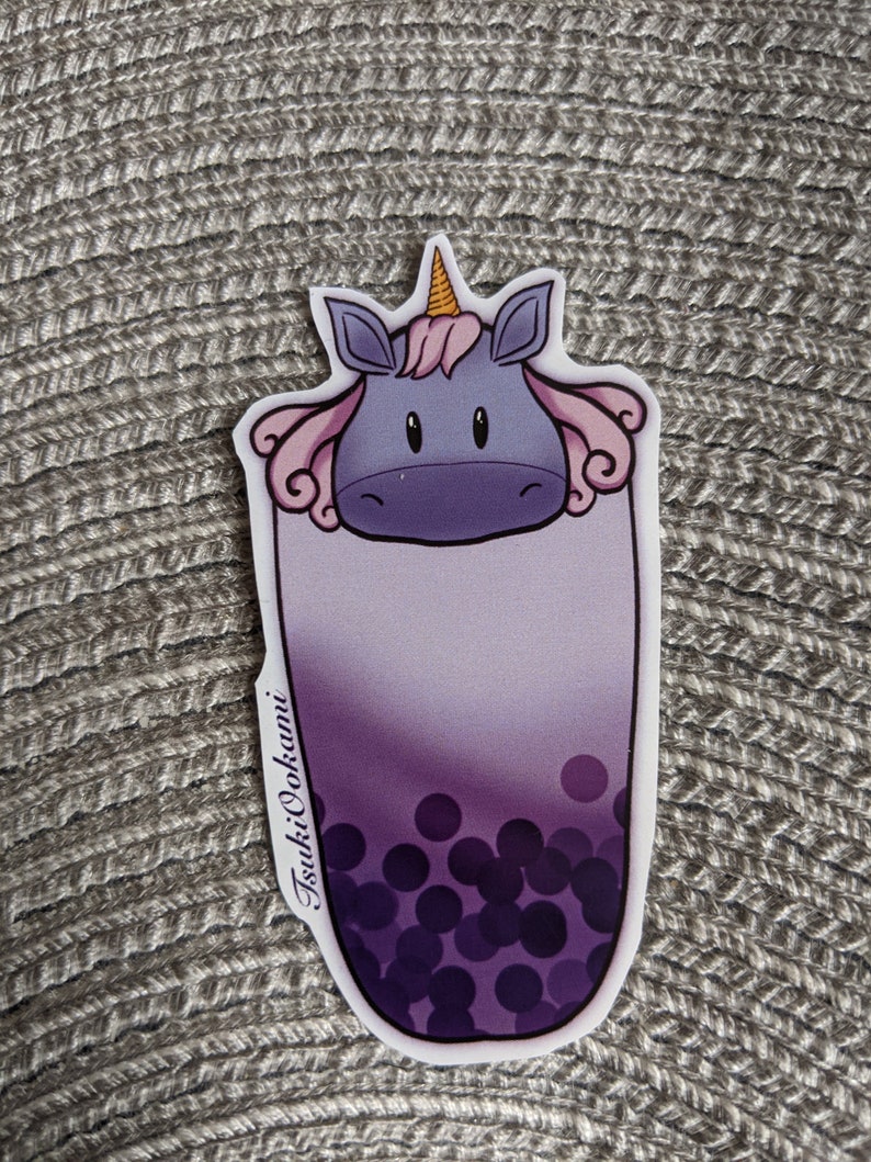Cute Animal Boba Tea Sticker Shiba Inu Dog Cat Unicorn - Etsy