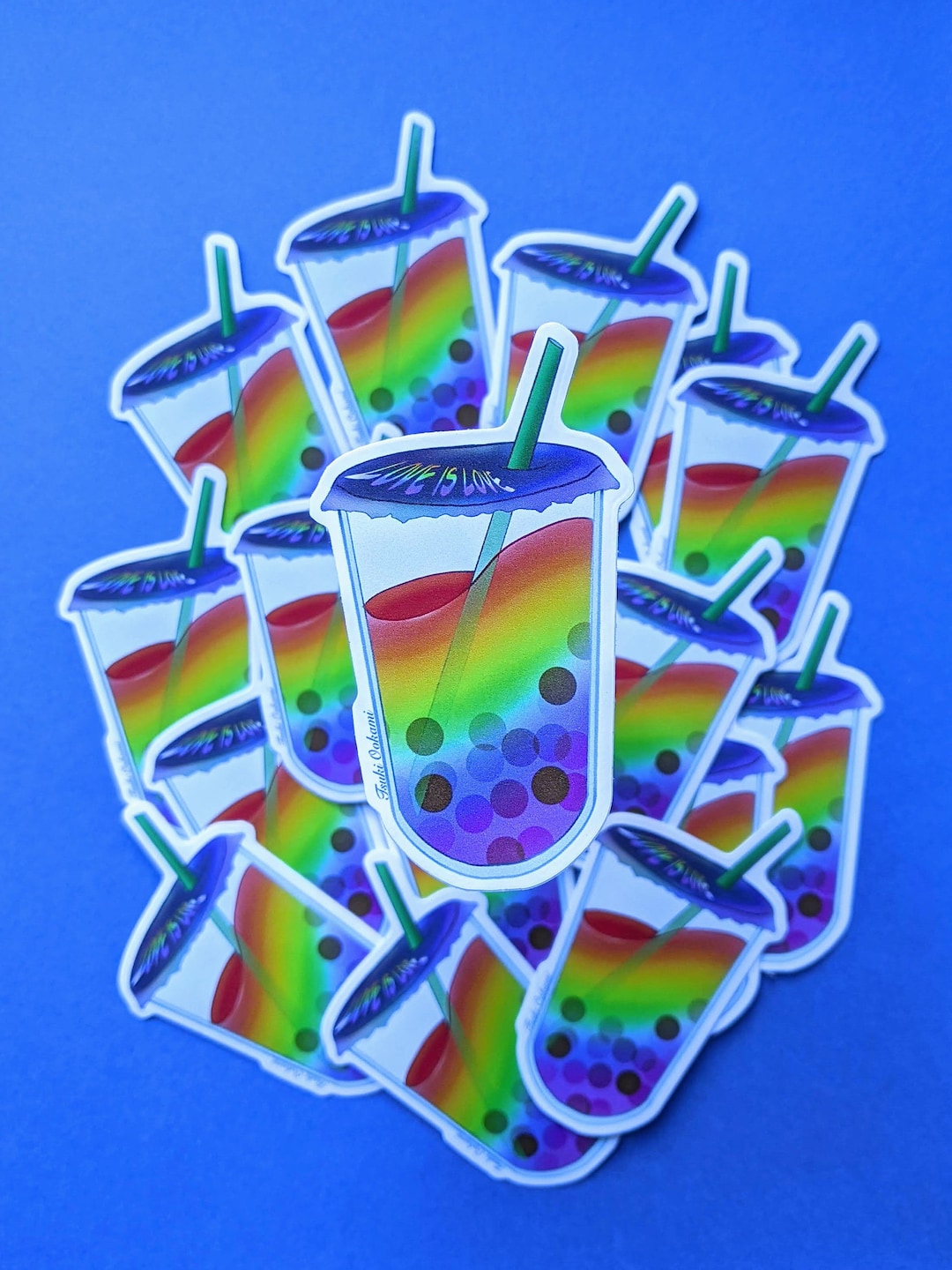 LGBTQ Boba Tea Sticker Rainbow Flag Waterproof Vinyl - Etsy