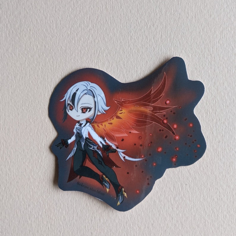 Chibi Arlecchino Sticker, Genshin Impact Art, the Knave, Glossy Finish ...