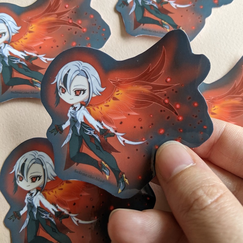 Chibi Arlecchino Sticker, Genshin Impact Art, the Knave, Glossy Finish ...