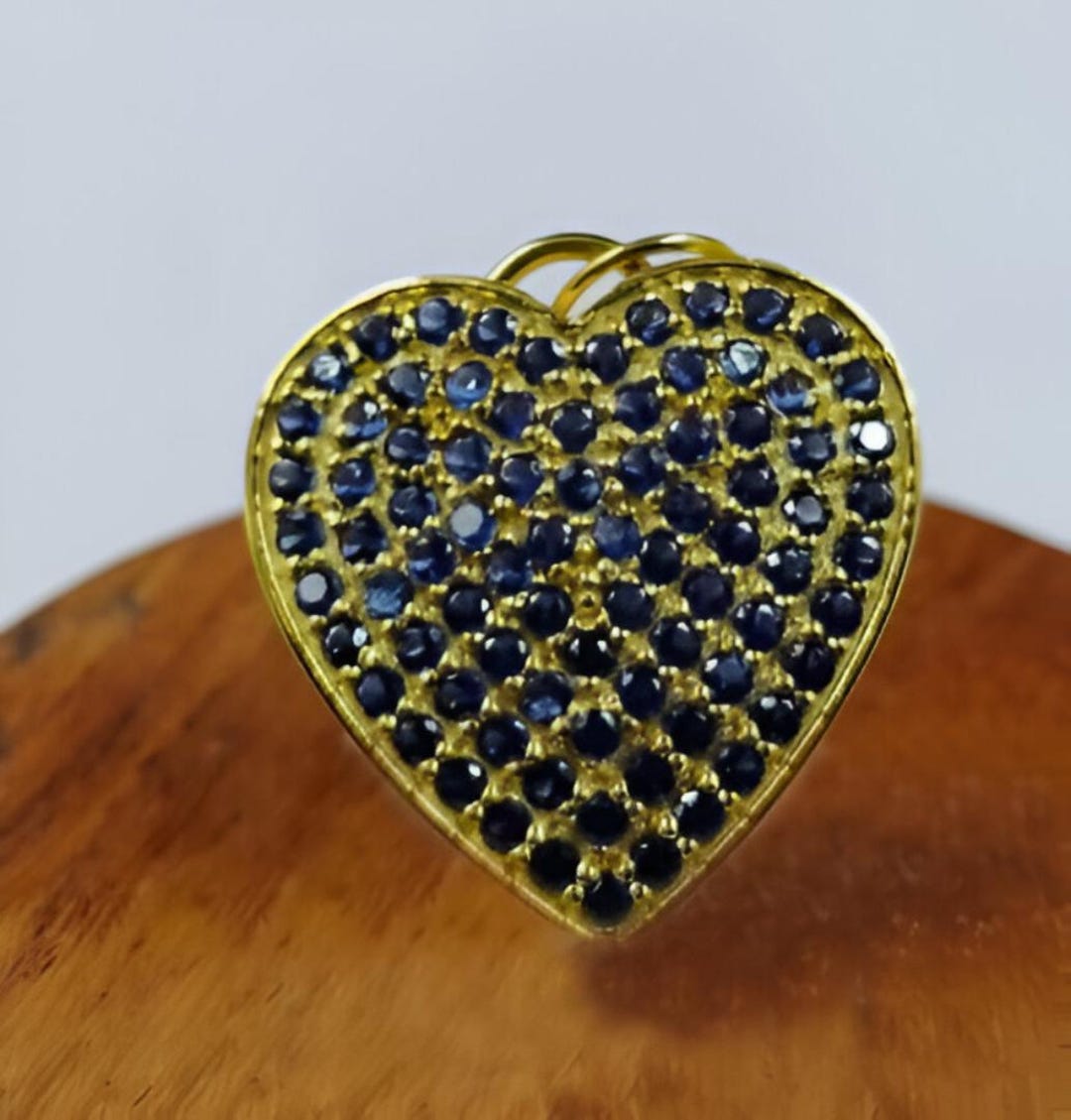 Blue Sapphire Heart Pendant, 925 Sterling Silver, Handmade Jewelry - Etsy