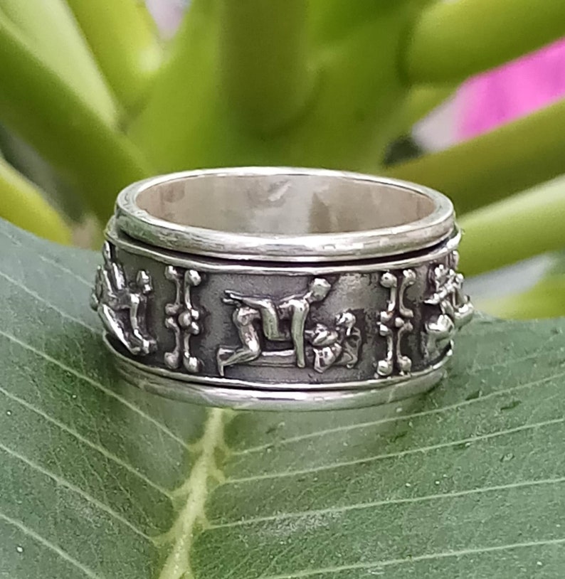 Handcrafted Sterling Silver Kama Sutra Spinner Ring for Men Duty/tariff ...