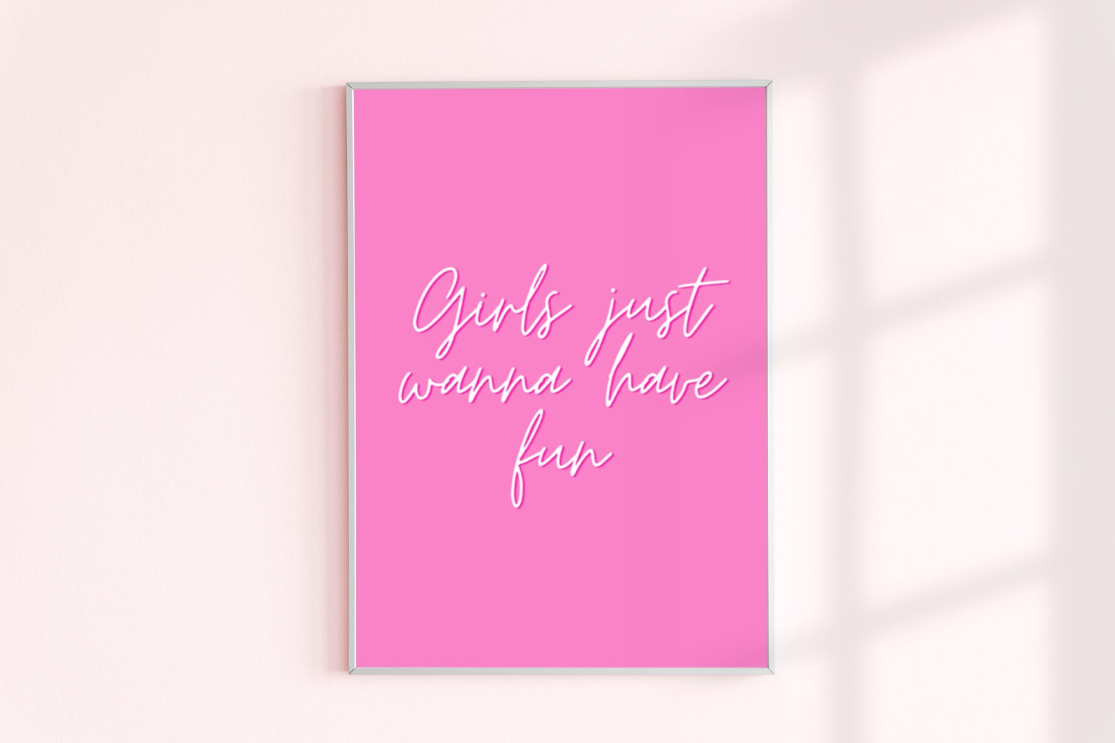 Downloadable Pink Girls Just Wanna Have Fun Wall Art A4 Set of 3 ...