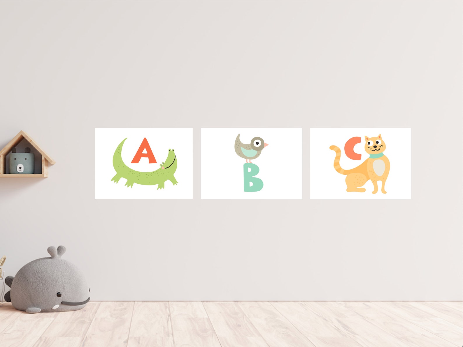 Animal Alphabet Flashcards Printable, Digital Download Alphabet Cards ...