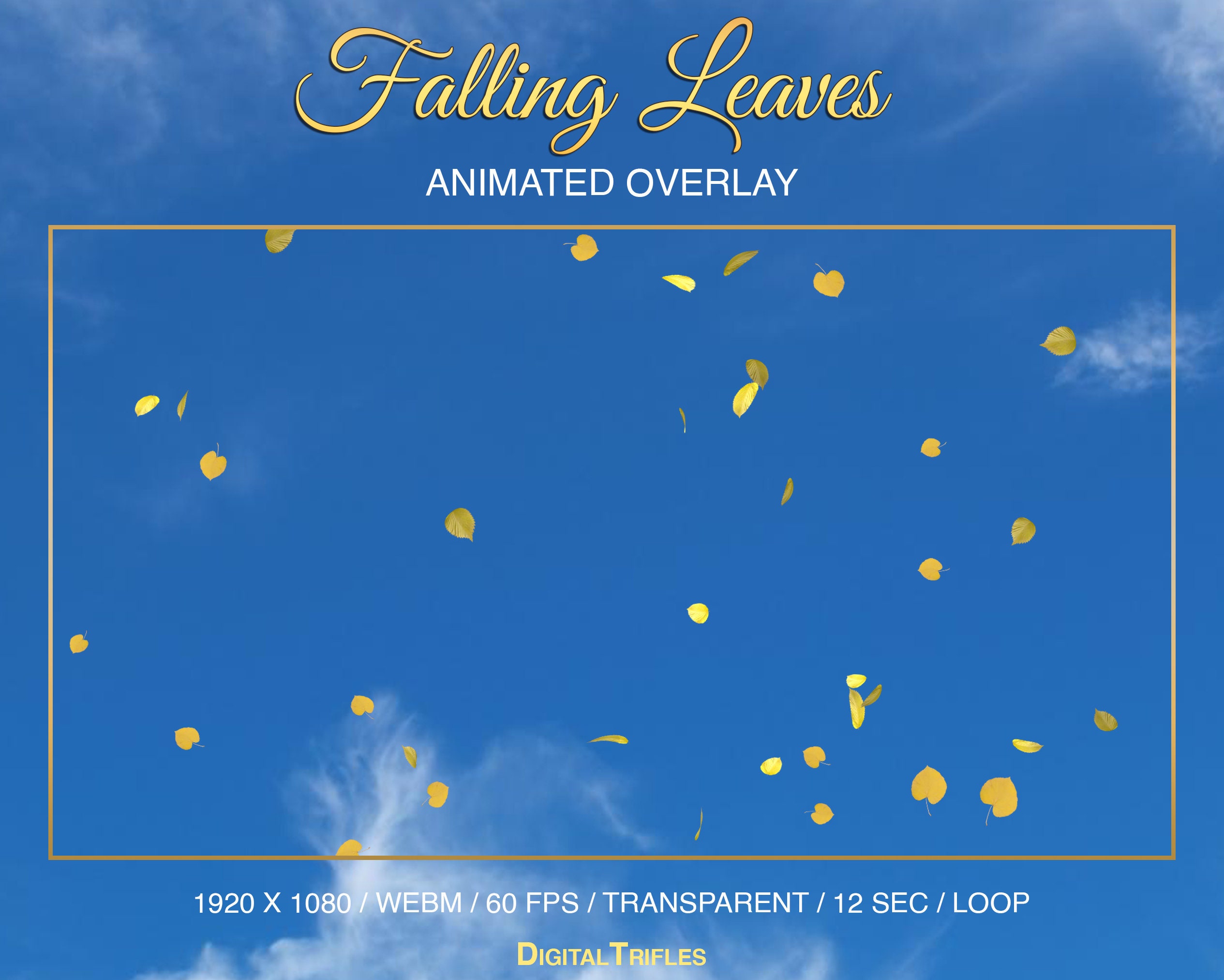 Twitch Overlay Falling Yellow Leaves, Fall Animated Vtuber Asset, Cozy ...