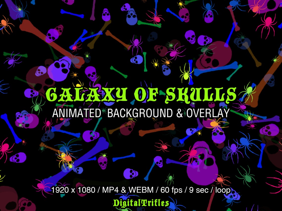 Animated Horror Stream Overlay and Scary Virtual Background, Flying ...