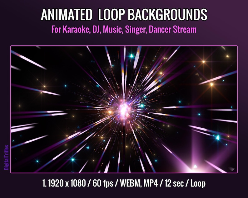Animated Stream Backgrounds, Video Loops, 3 Stage Light Effects for DJ ...