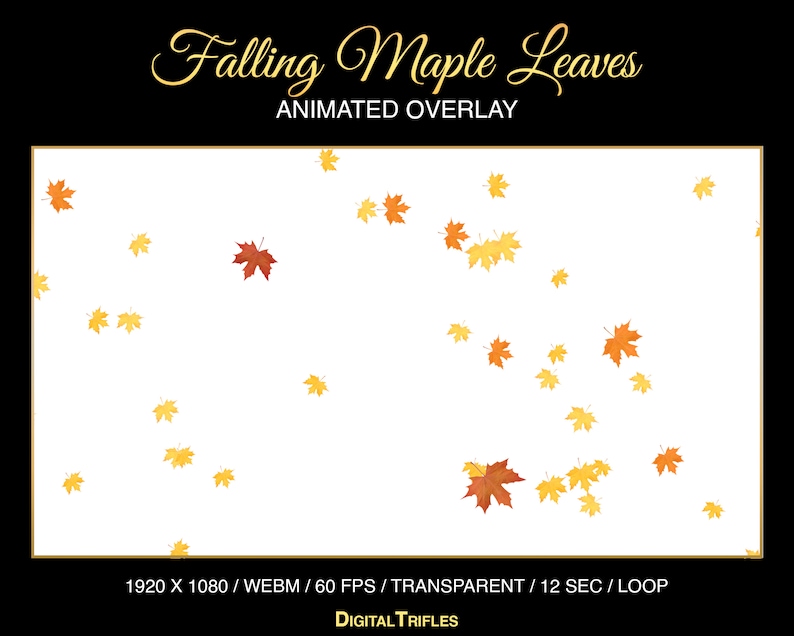 Falling Maple Leaves, Animated Twitch Overlay, Fall Vtuber Background ...