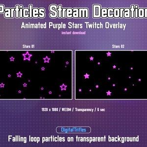 Colorful Stars Stream Decoration, Animated Twitch Overlay, Neon Falling ...