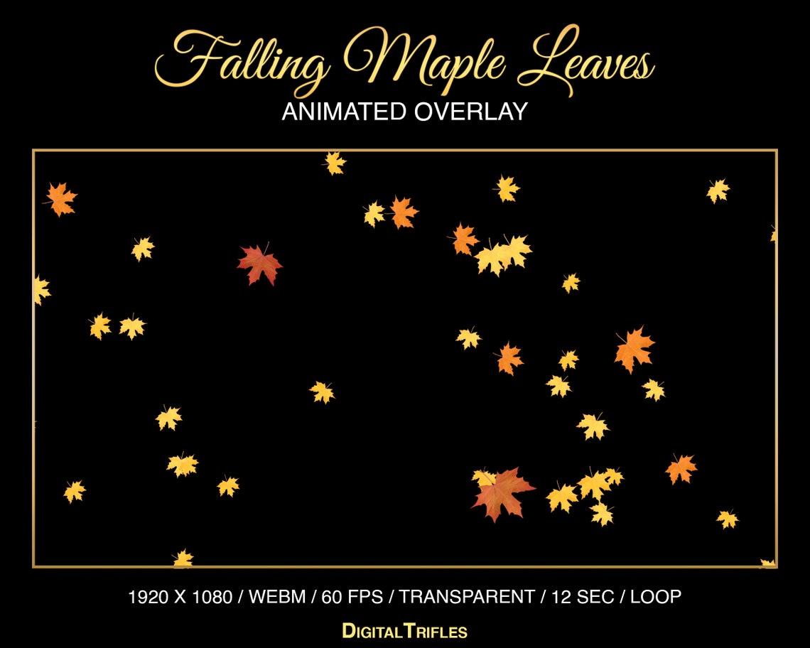 Falling Maple Leaves, Animated Twitch Overlay, Fall Vtuber Background ...