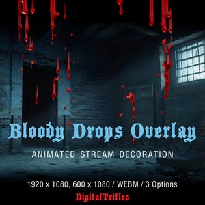 Halloween Twitch Overlays, Bloody Drops Stream Scene Dekor, Animated ...