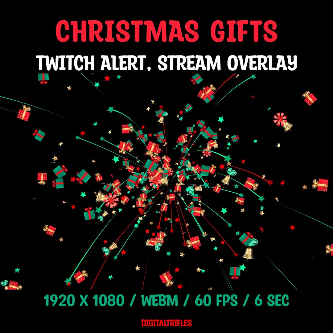 Christmas Gifts Stream Overlay: Twitch Alert Festive Animated Presents ...