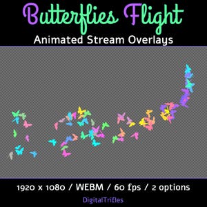 Butterflies Flight Twitch Overlays, Animated Stream Decoration ...