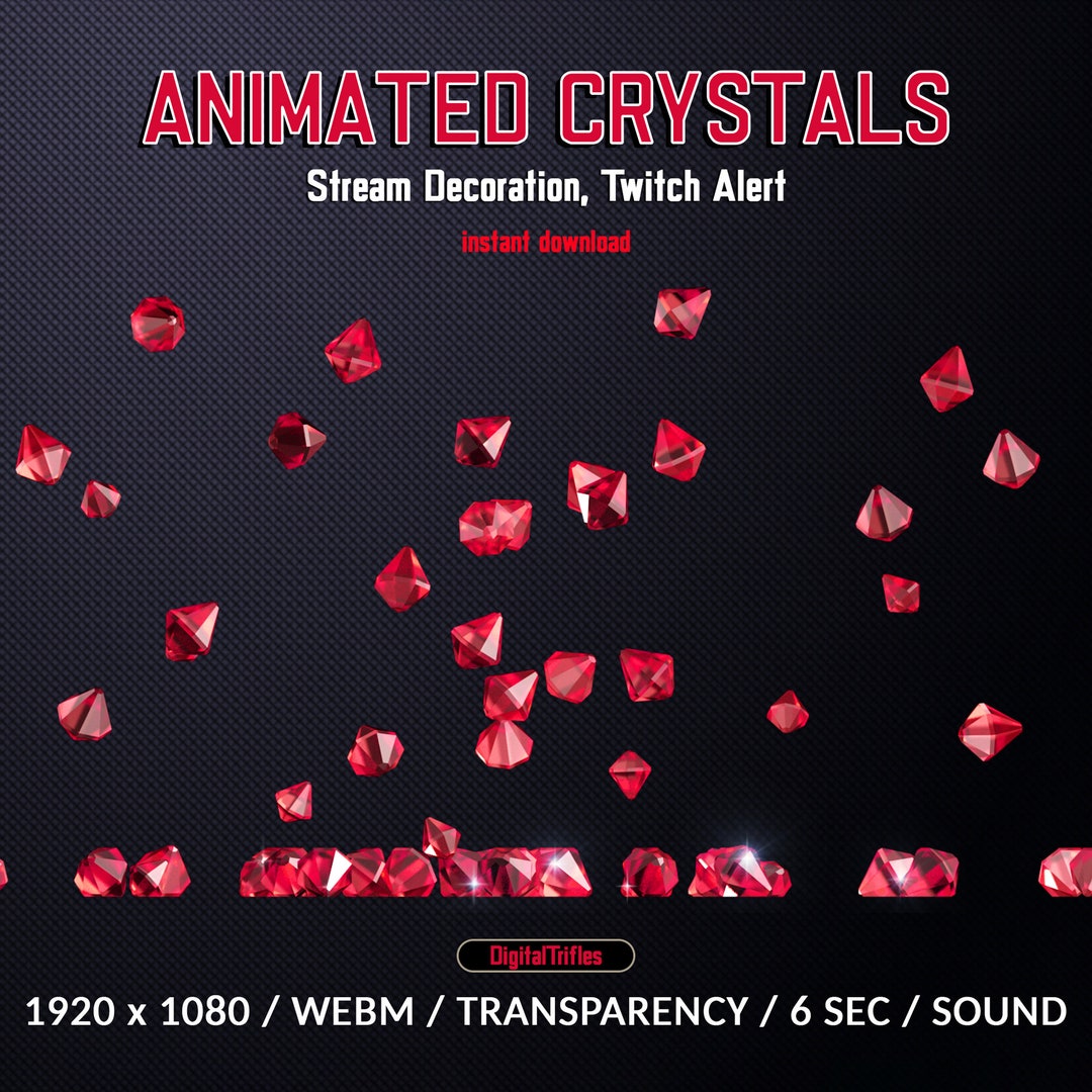 Animated Red Crystals, Stream Decoration, Twitch Alert, New Sub, Cheer ...
