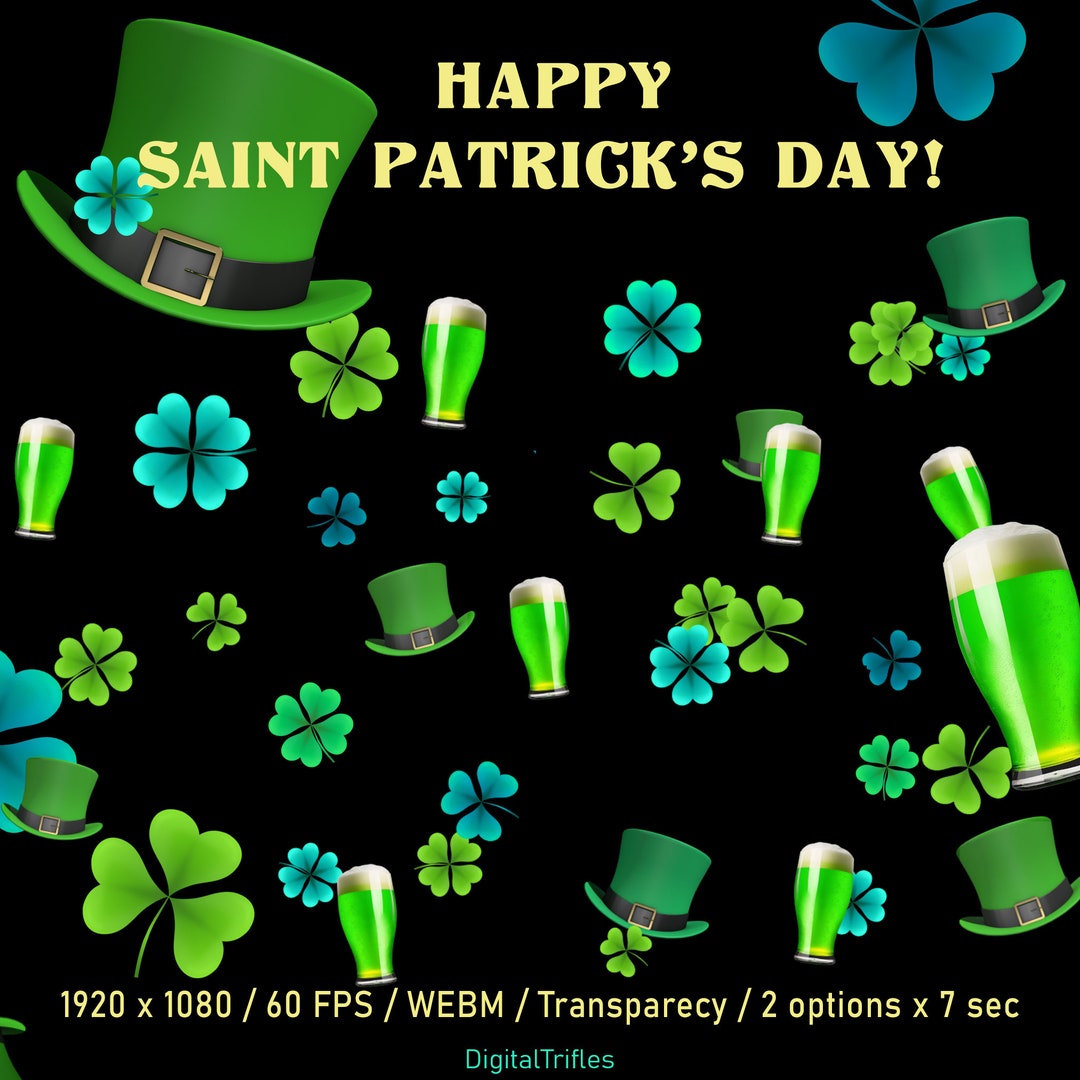 St Patrick's Day Stream Decoration, Animated Alert, Twitch Overlay ...