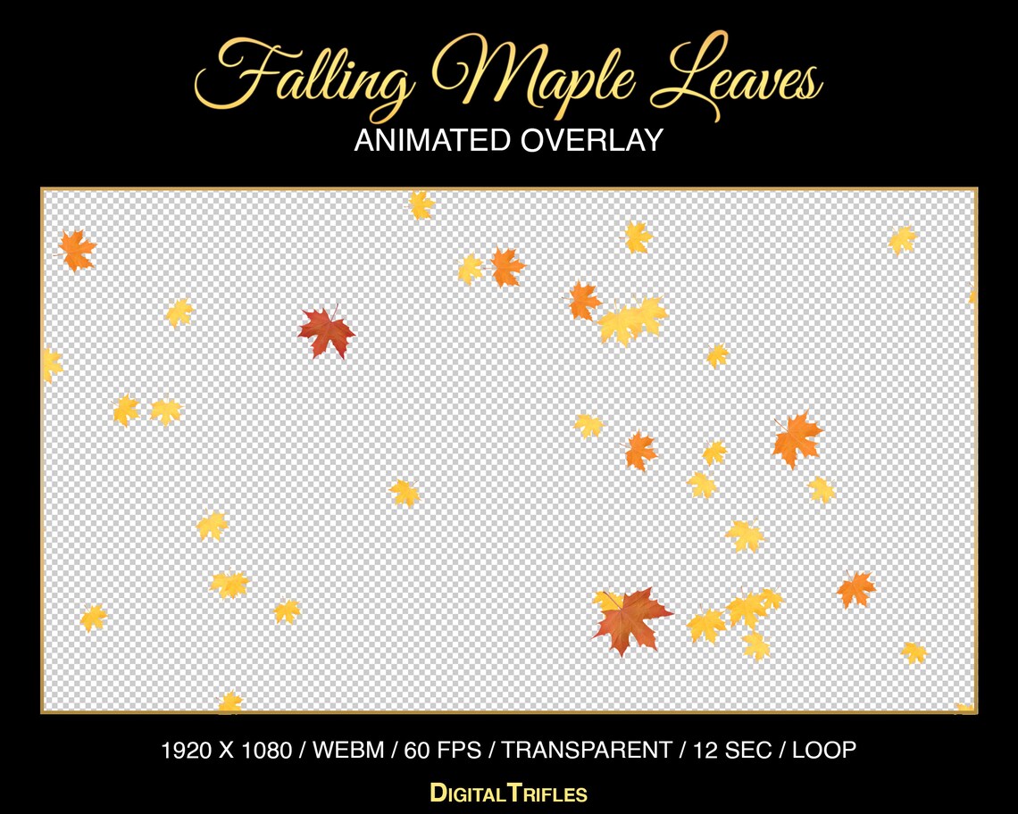 Falling Maple Leaves, Animated Twitch Overlay, Fall Vtuber Background ...