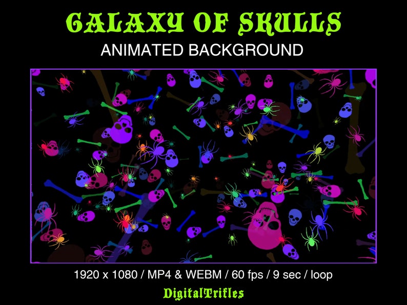 Animated Horror Stream Overlay and Scary Virtual Background, Flying ...