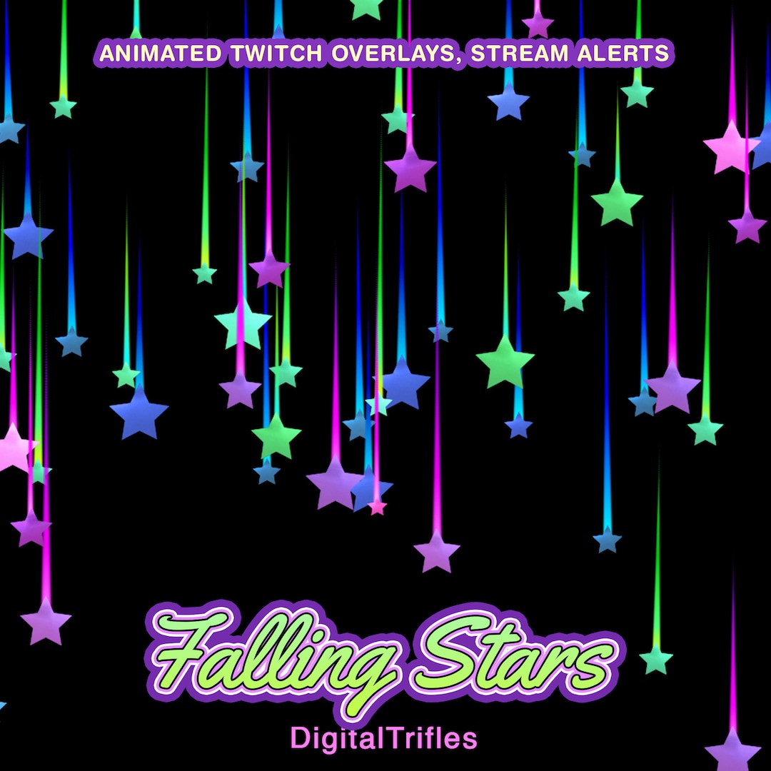 Falling Stars Stream Alert, Animated Twitch Overlay, Aesthetic Star ...