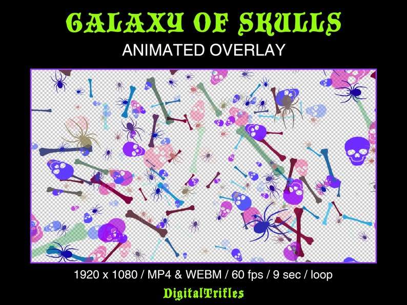 Animated Horror Stream Overlay and Scary Virtual Background, Flying ...