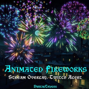 Animated Firework, Full Screen Stream Overlay, Twitch Alert, Vtuber and ...