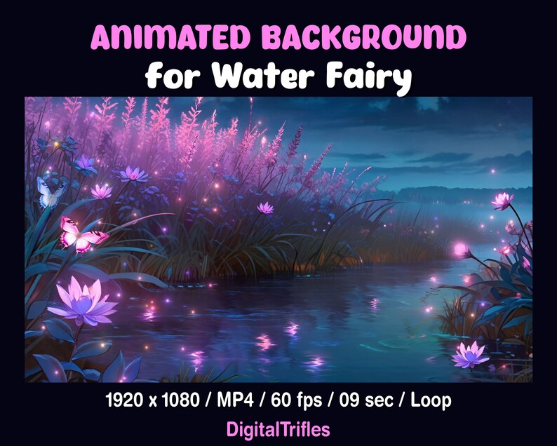 Animated Fantasy Stream Background, Beautiful Mystical Water Scene ...
