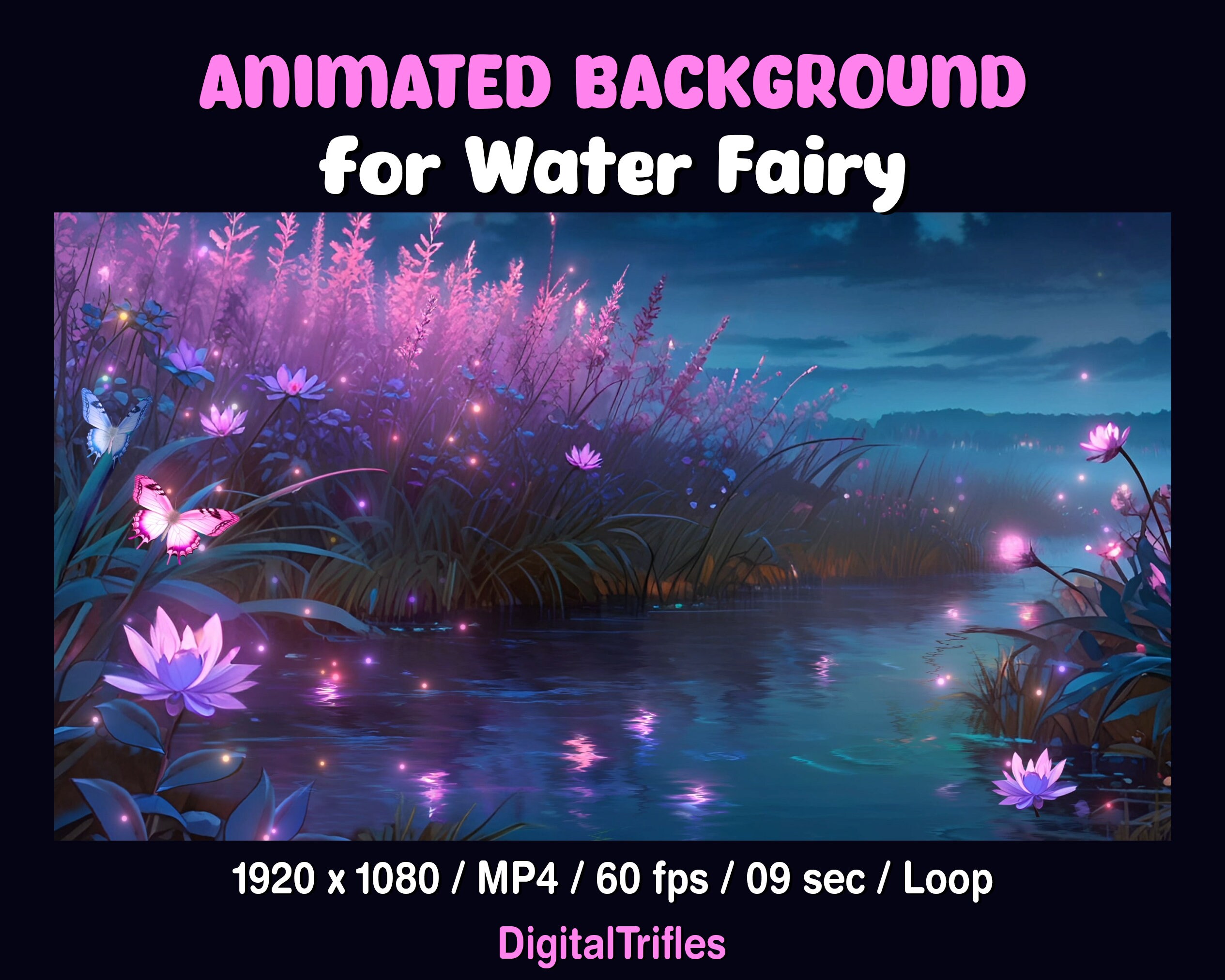 Animated Fantasy Stream Background, Beautiful Mystical Water Scene ...