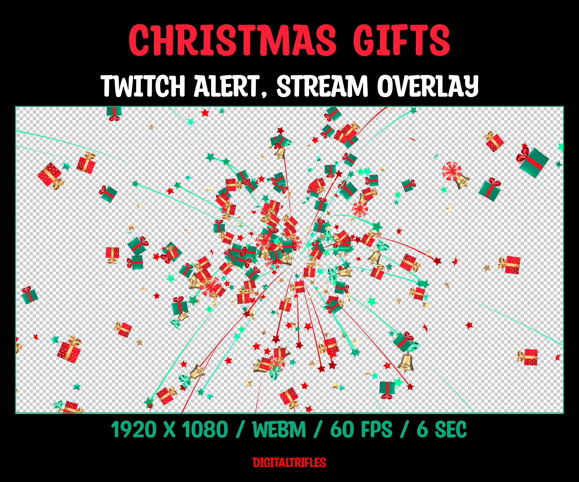 Christmas Gifts Stream Overlay: Twitch Alert Festive Animated Presents ...