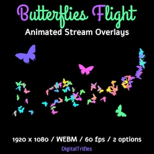 Butterflies Flight Twitch Overlays, Animated Stream Decoration ...