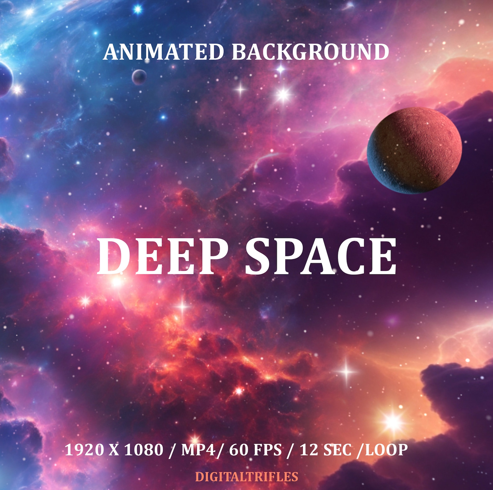 Deep Space Animated Background for Twitch, Kick or Youtube Streaming ...