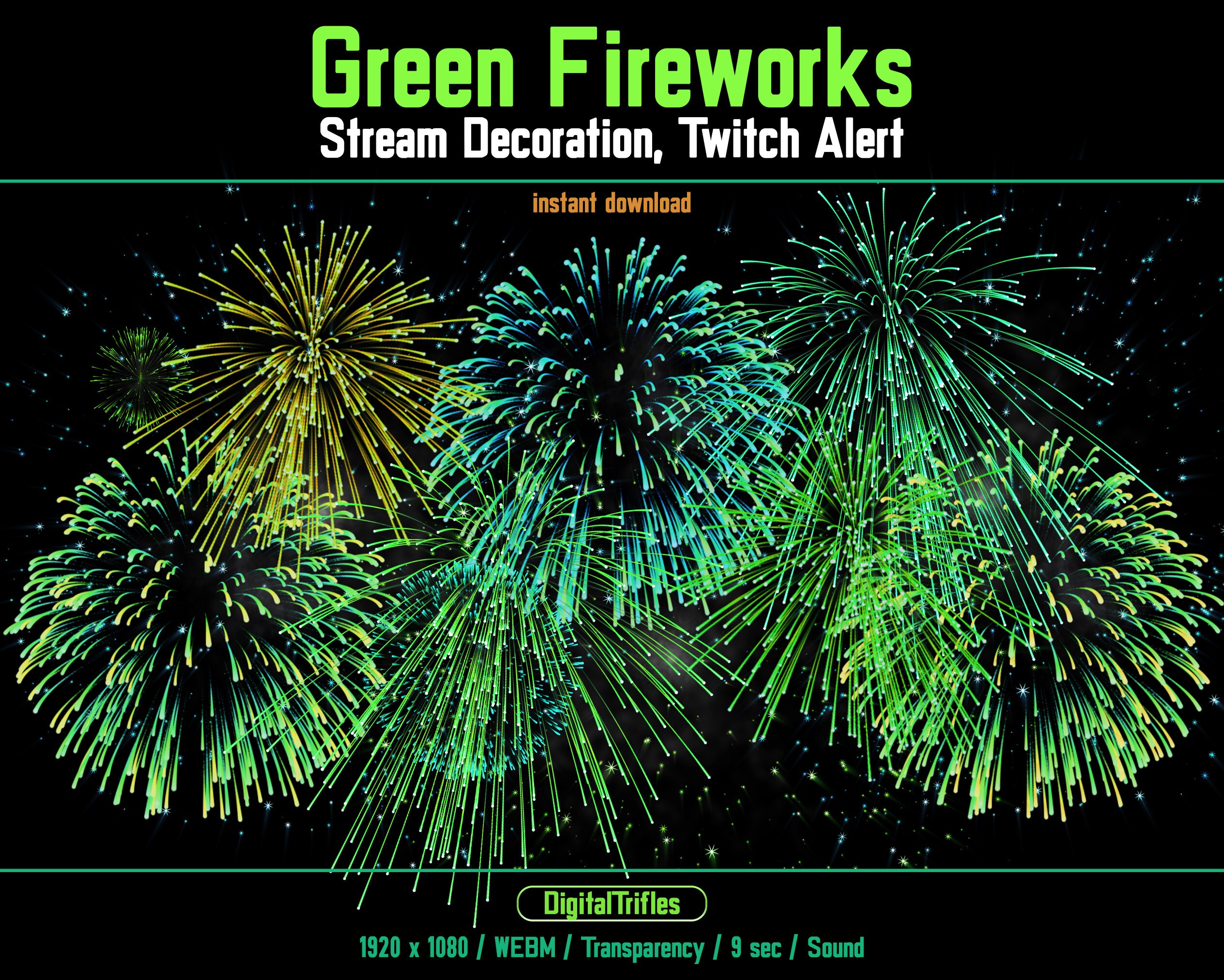 Green Fireworks Twitch Alert, Stream Overlay St Patrick's Day ...