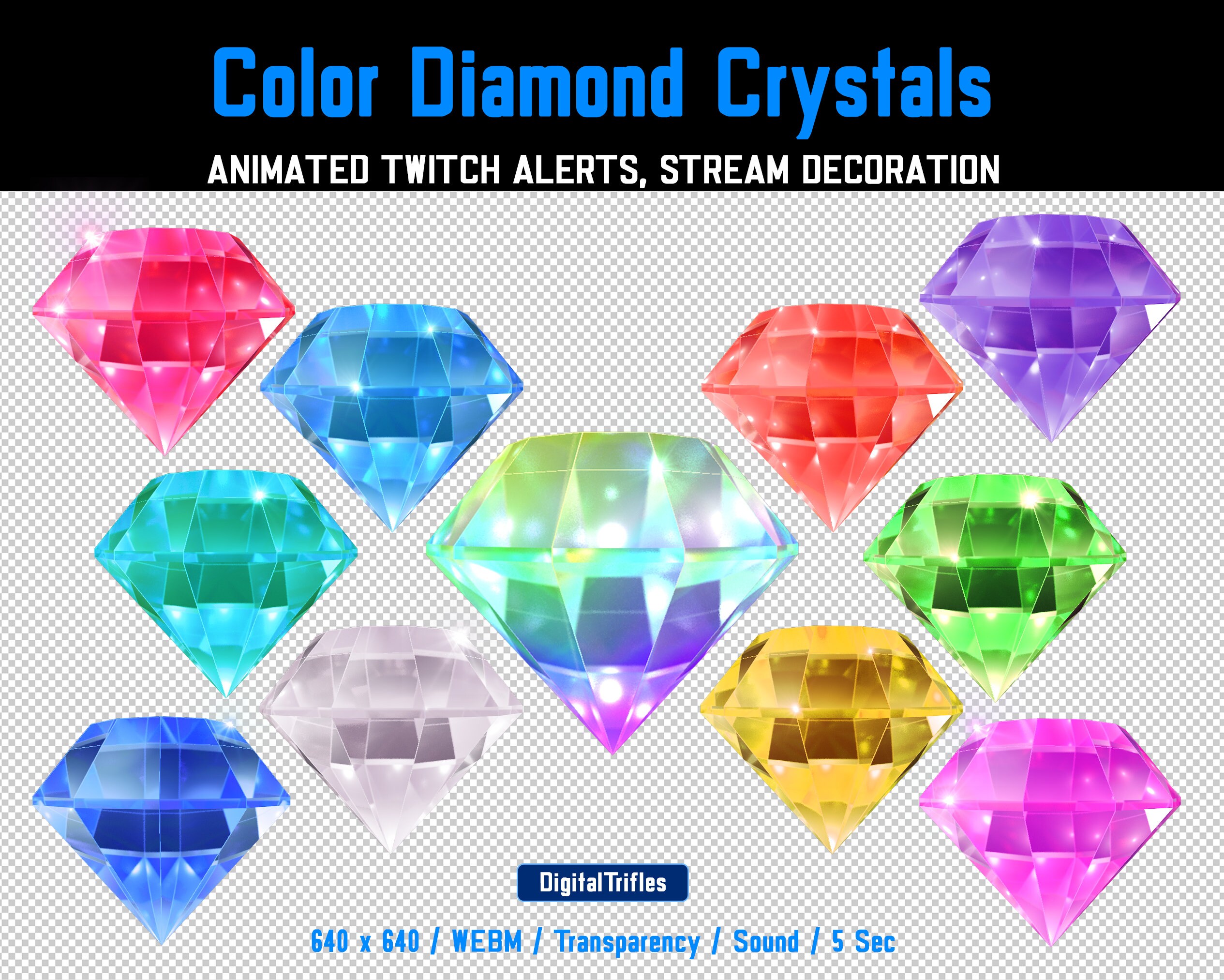 Animated Sparkle Crystals Twitch Alerts, Stream Decorations, Twitch ...