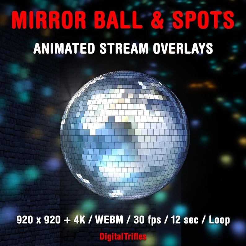 Animated Mirror Ball Twitch Overlay, Stream Decoration, Loop Disco Ball ...