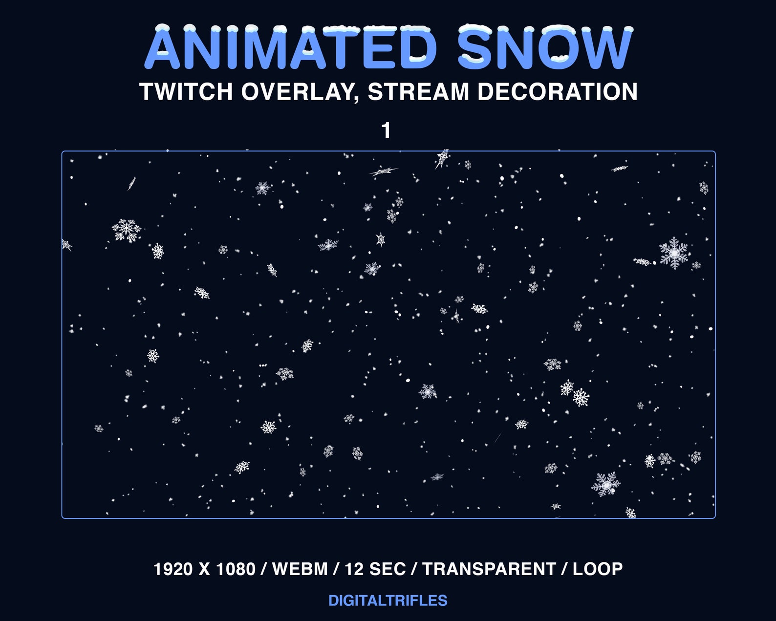 Christmas Snow Animated Twitch Overlay, Cozy Winter Assets for Streamer ...