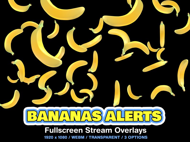 Cute Twitch Alerts, Banana Animated Stream Overlay, 3D, Full Screen ...