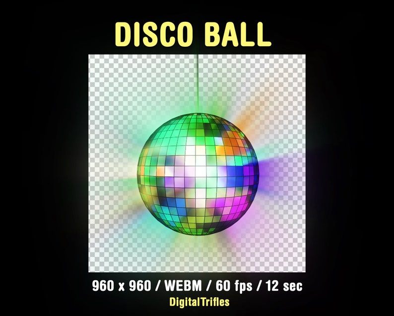 Spinning Disco Ball Twitch Overlay, Mirror Ball Stream Asset for ...