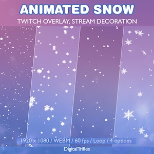 Animated Snow Twitch Overlays, Stream Assets, Winter and Christmas ...